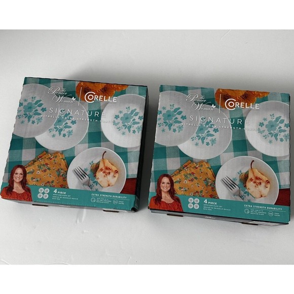 Dining | The Pioneer Woman Signature Corelle Evie Teal Appetizer Plates ...